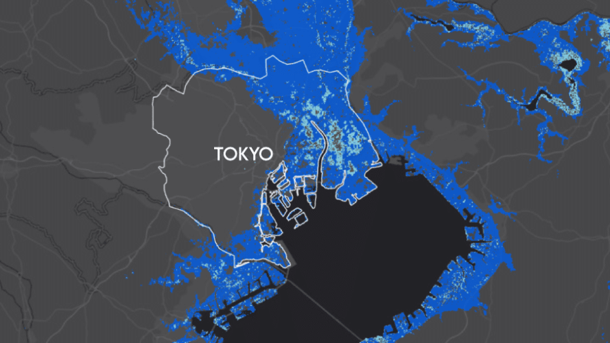 Sea Level Rise Projection Map - Tokyo | Earth.Org