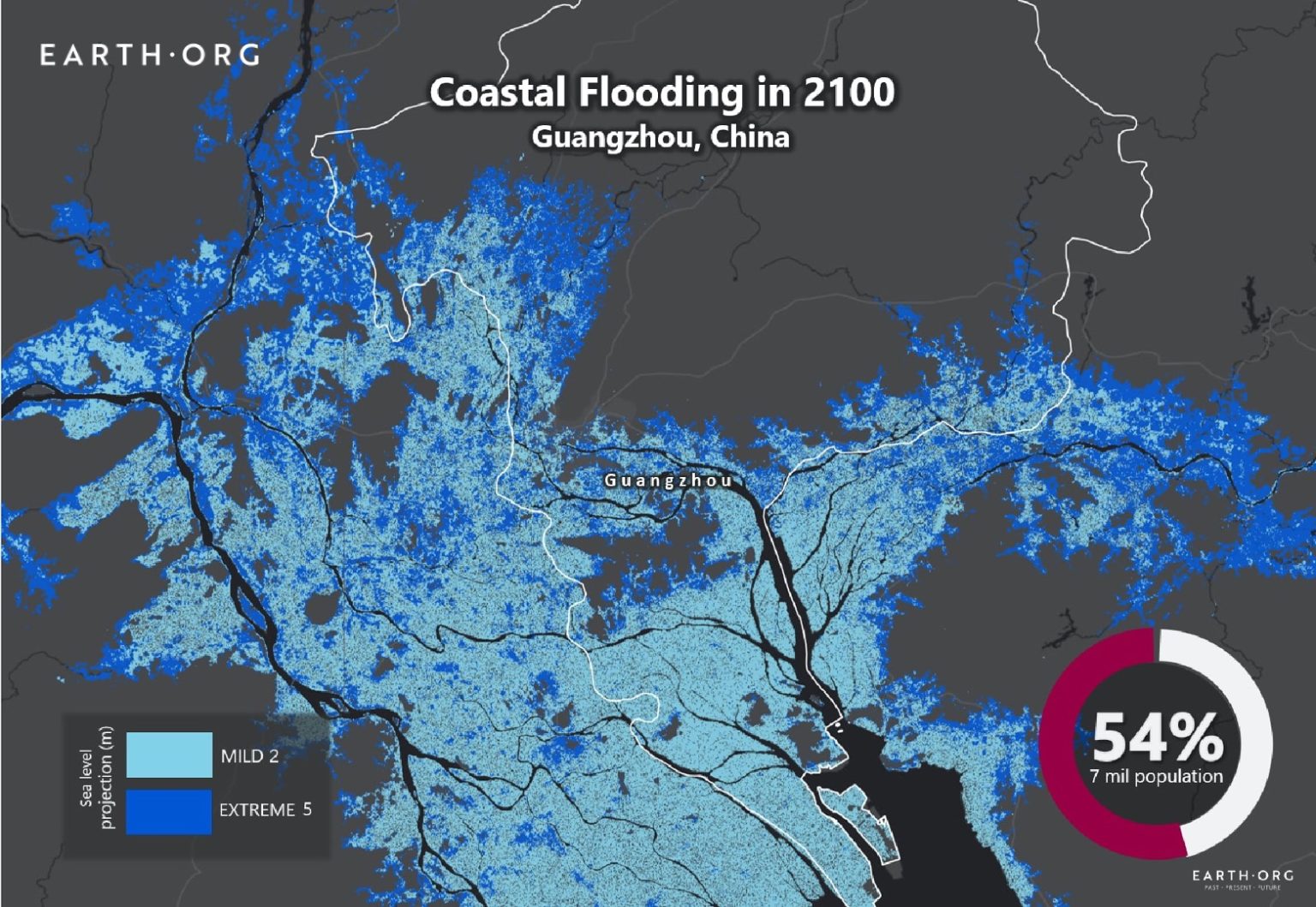 Sea Level Rise by 2100 - Guangzhou | Earth.Org - Past | Present | Future