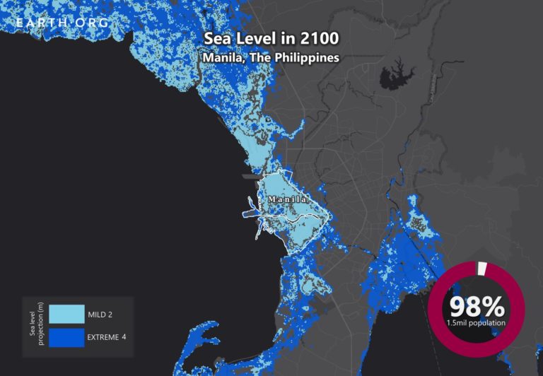 Sea Level Rise Projection Map - Manila | Earth.Org