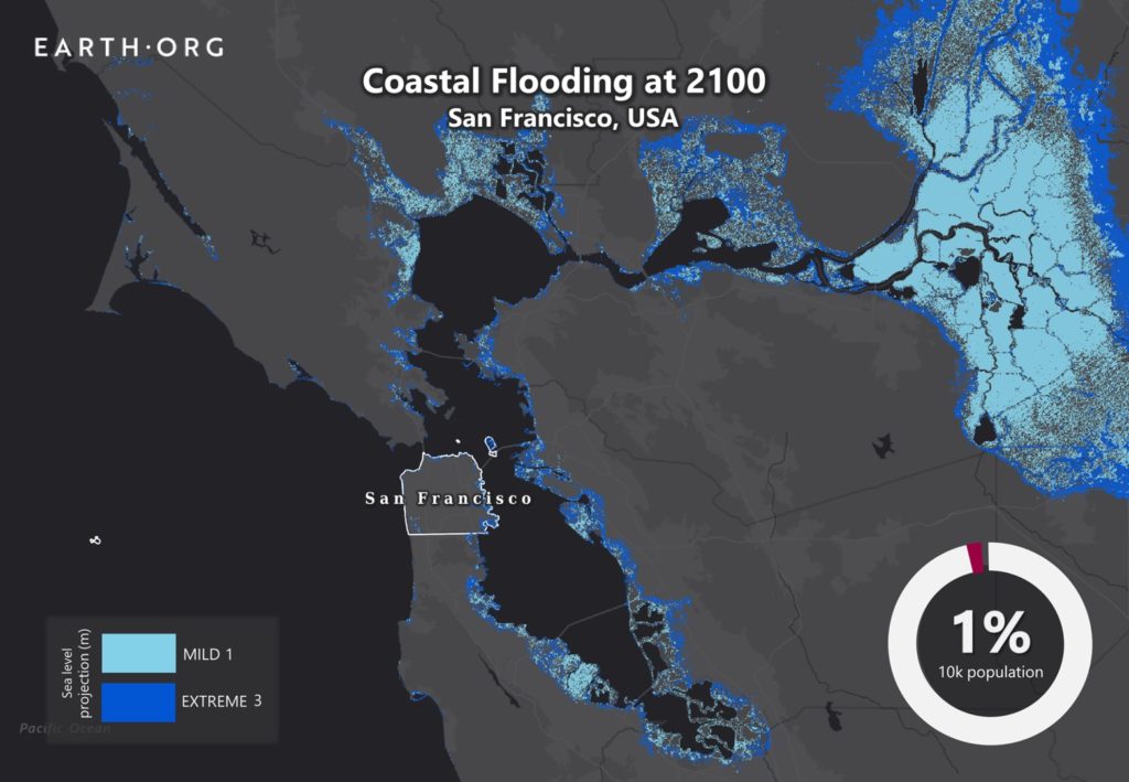 Sea Level Rise Projection Map - San Francisco Bay | Earth.Org