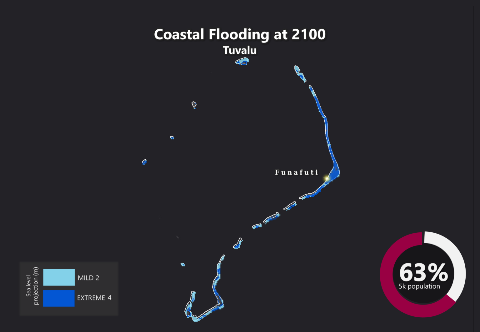 Sea Level Rise Projection Map - Tuvalu | Earth.Org