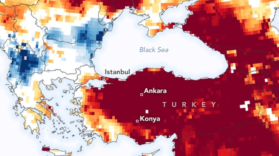 Severe Drought in Turkey Visualized by NASA Satellite | Earth.Org