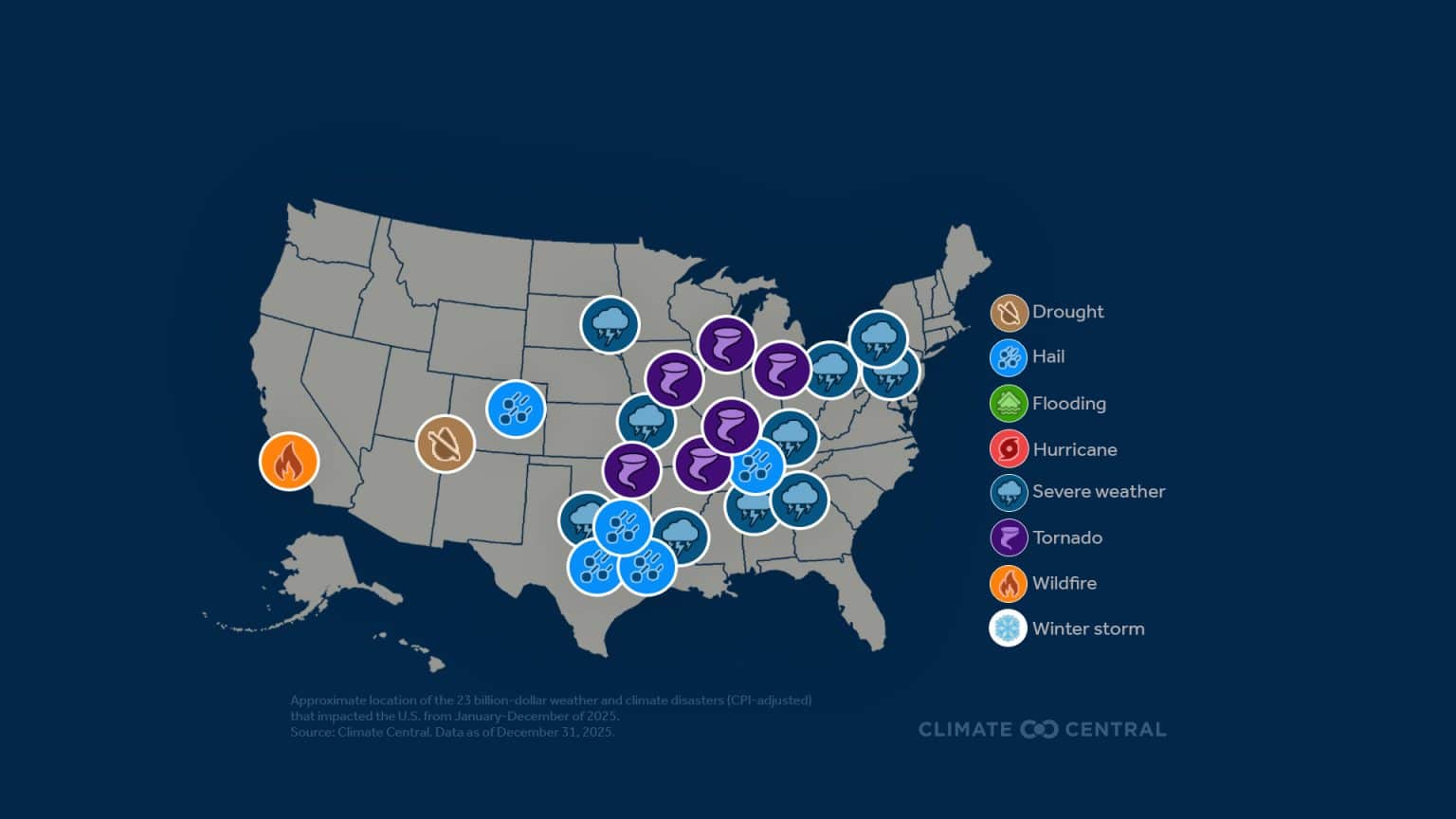 2025 Third-Highest Year for Billion-Dollar Climate Disasters in US