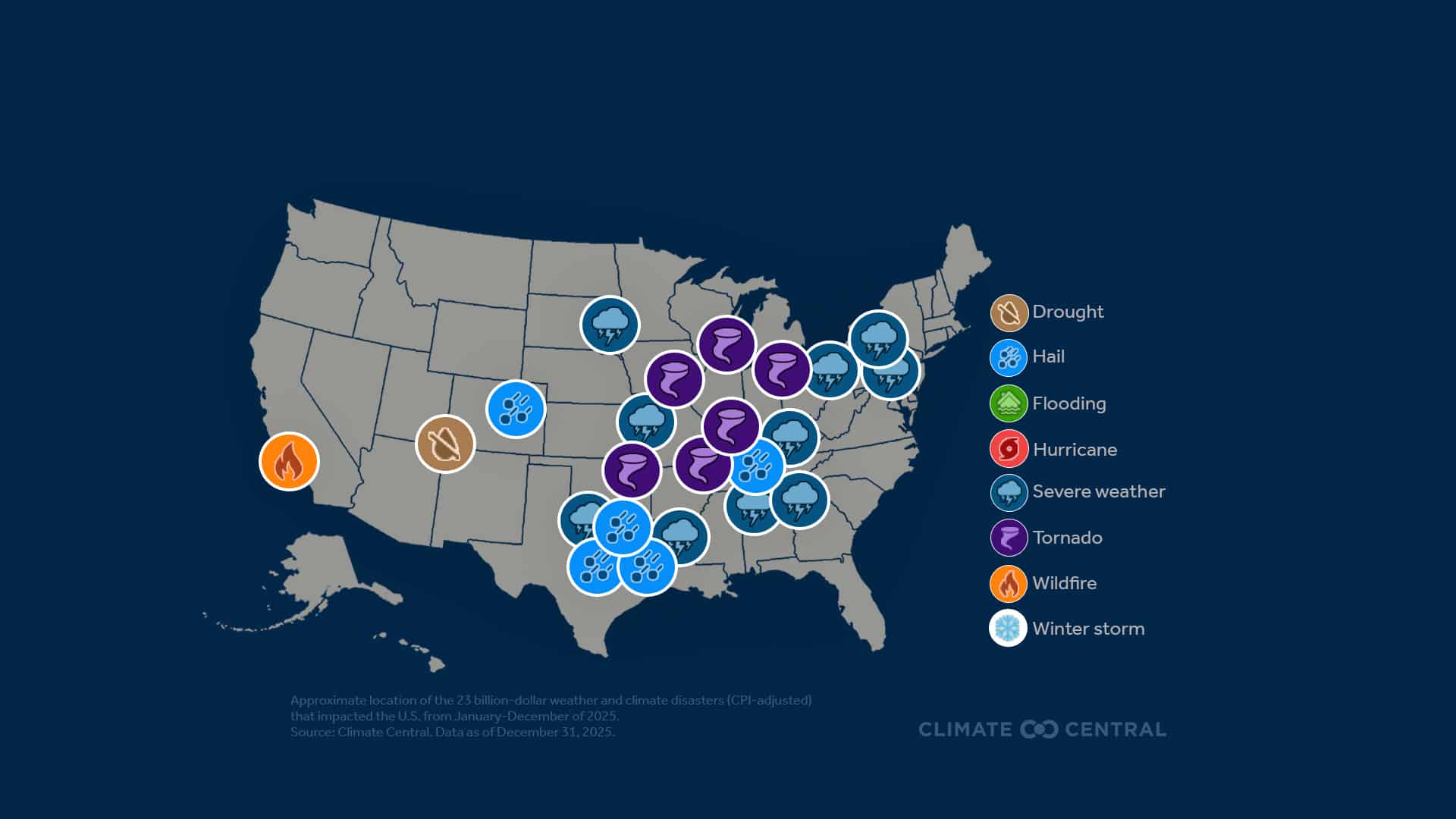 2025 Third-Highest Year for Billion-Dollar Climate Disasters in US